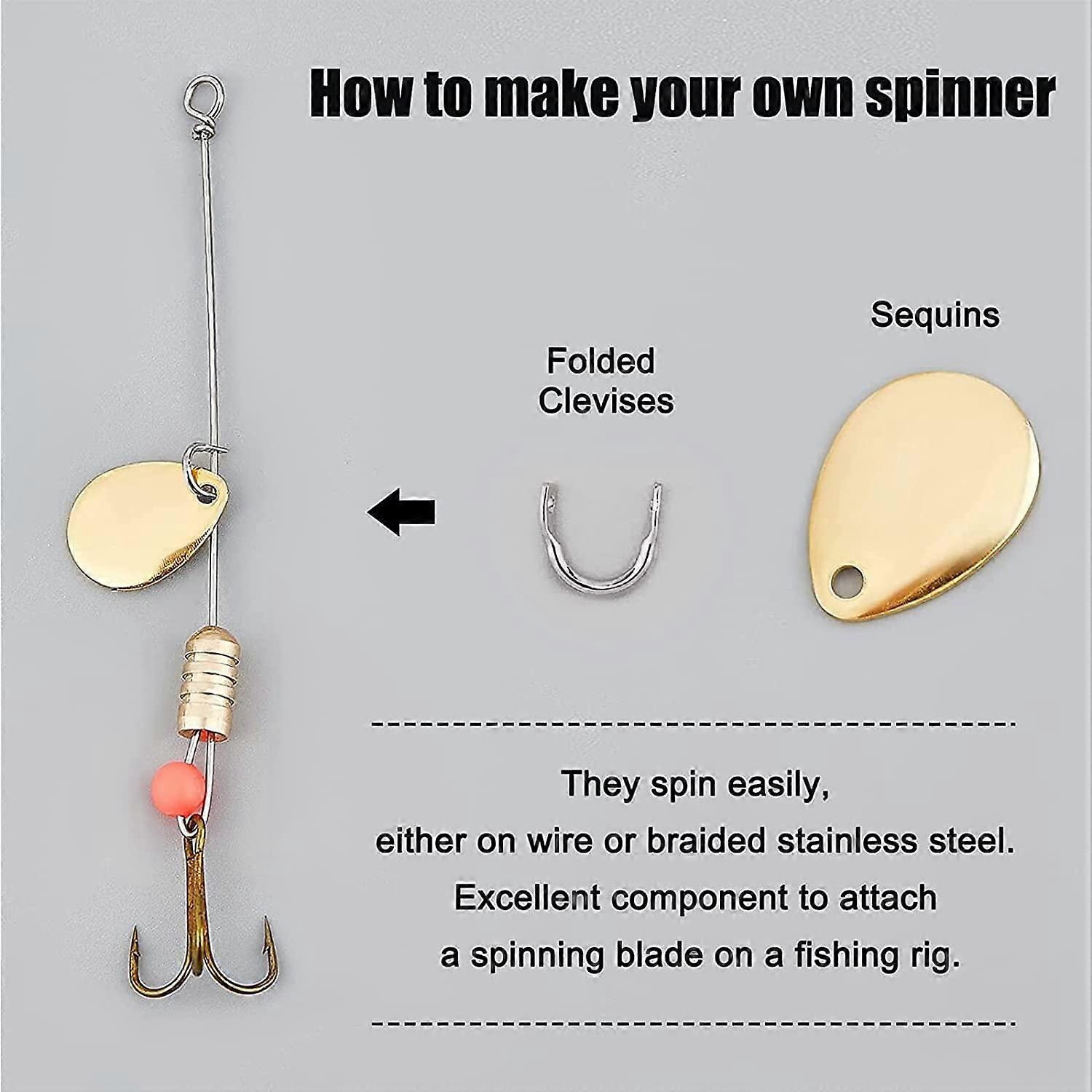 300Pcs Fishing Spinner Clevis U Shaped Spinnerbait Clevis Platinum ...