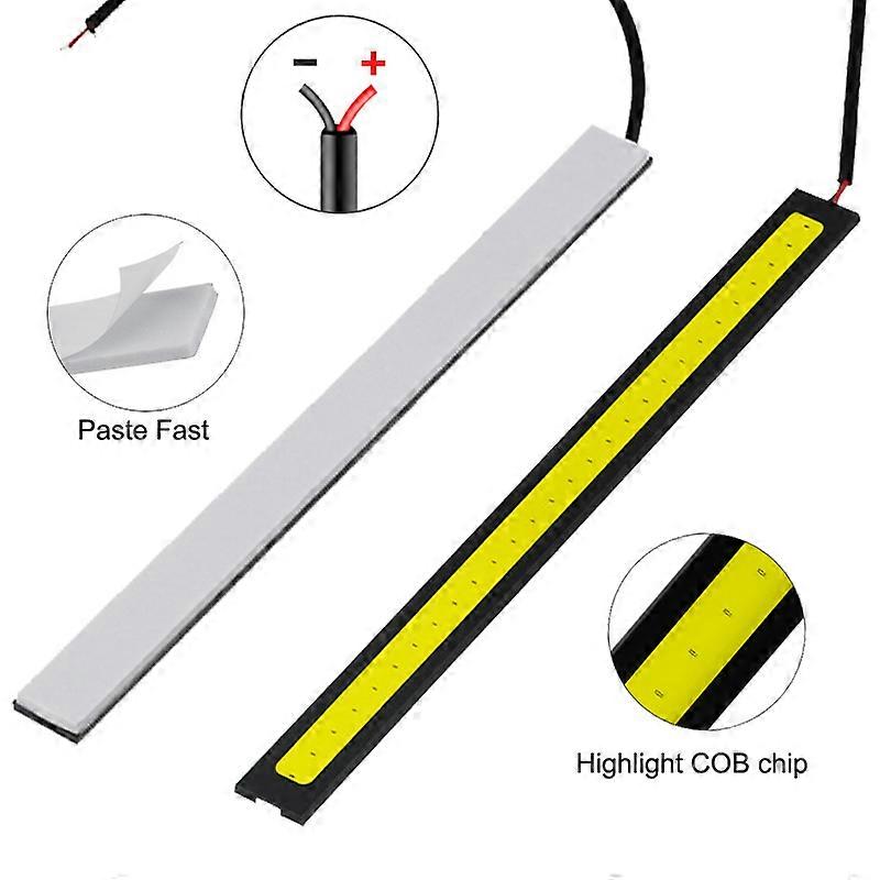 2x 17CM LED COB Bulb 12V 7000K DRL Car Styling Strip Waterproof COB LED ...