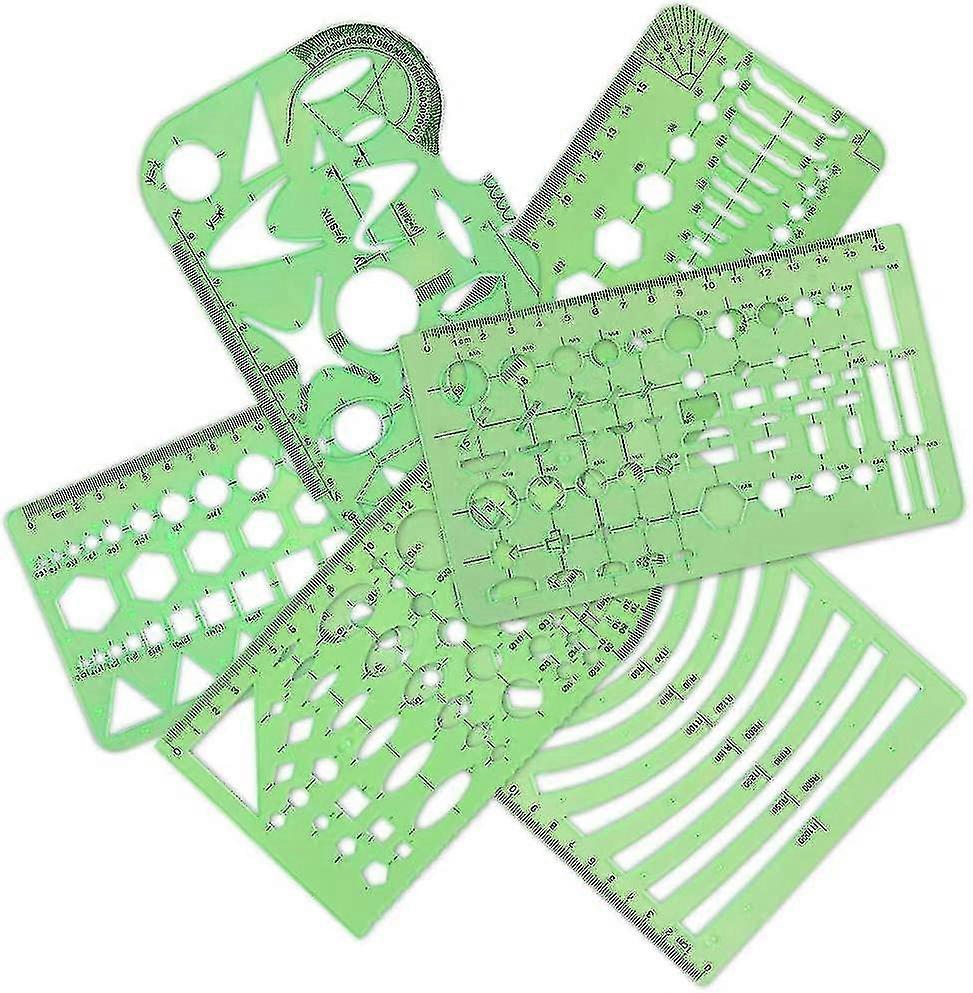 11 Pieces Geometric Drawings Templates Stencils Plastic Measuring ...