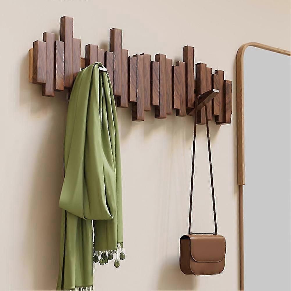 Wooden Piano Coat Rack Wall Mounted Clothes Rack Multi-purpose Folding ...