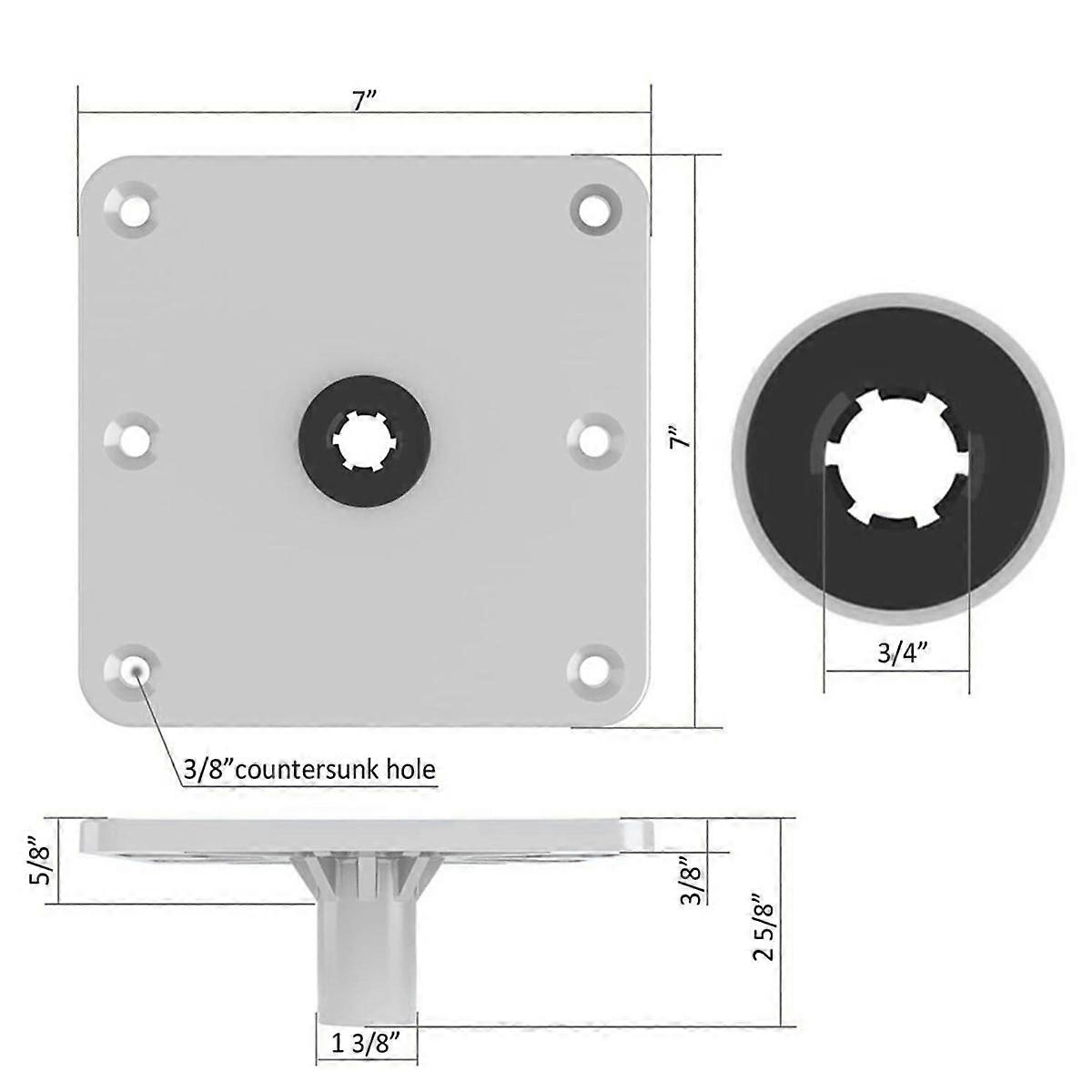 Boat Seat, Swivel-Eze 3 PC Pedestal Set, 11Inch Galvanized 3/4Inch Base ...