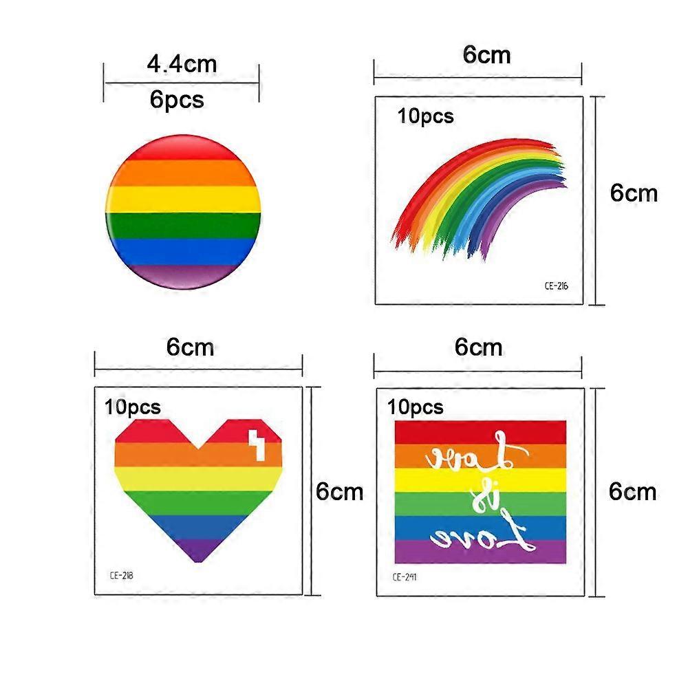 Whaline 318 PCS Rainbow Gay Pride Set 30 Small LGBT Handheld Stick ...