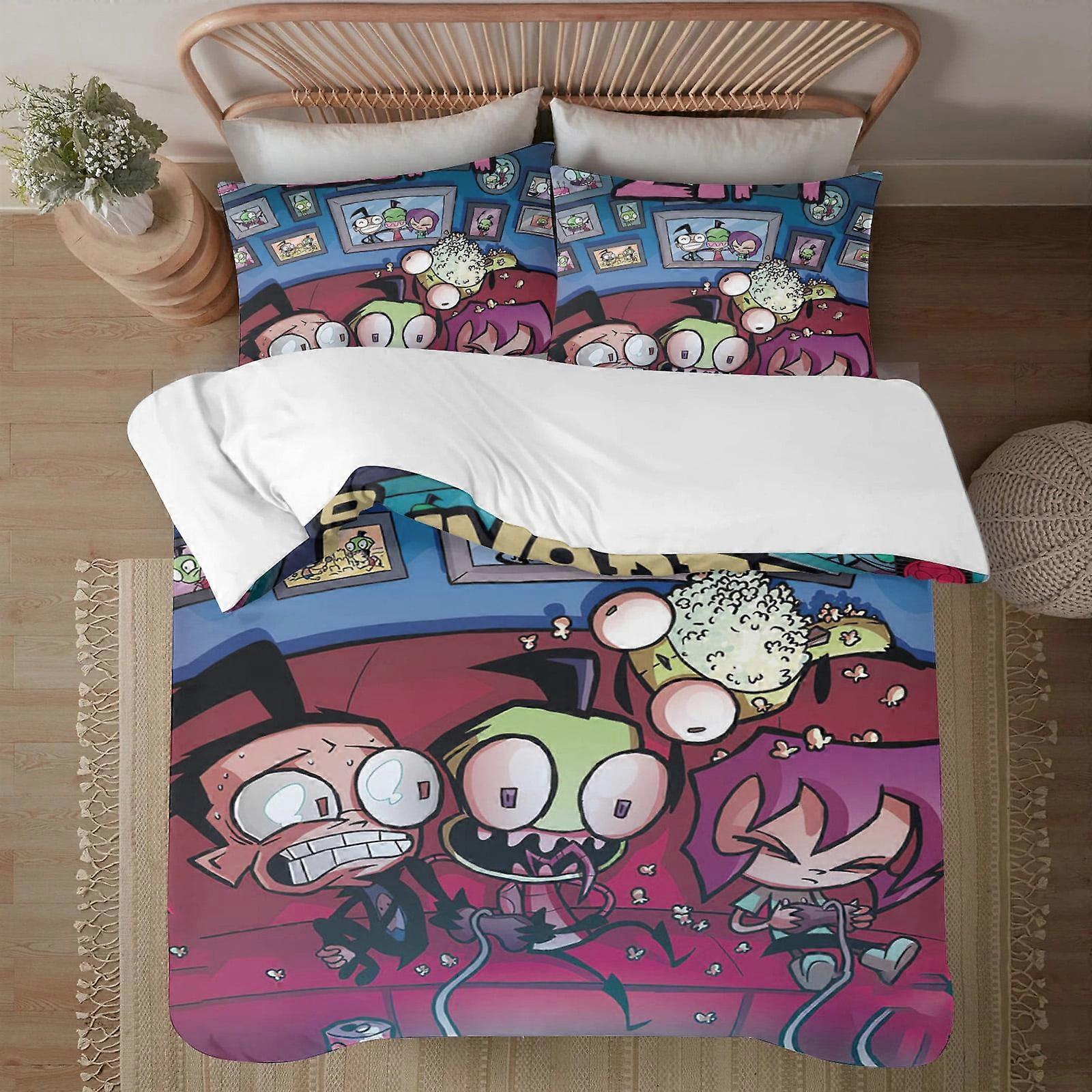 Bedding set BM340 Invader Zim Face on print Soft Bed Set Lightweight 3 ...