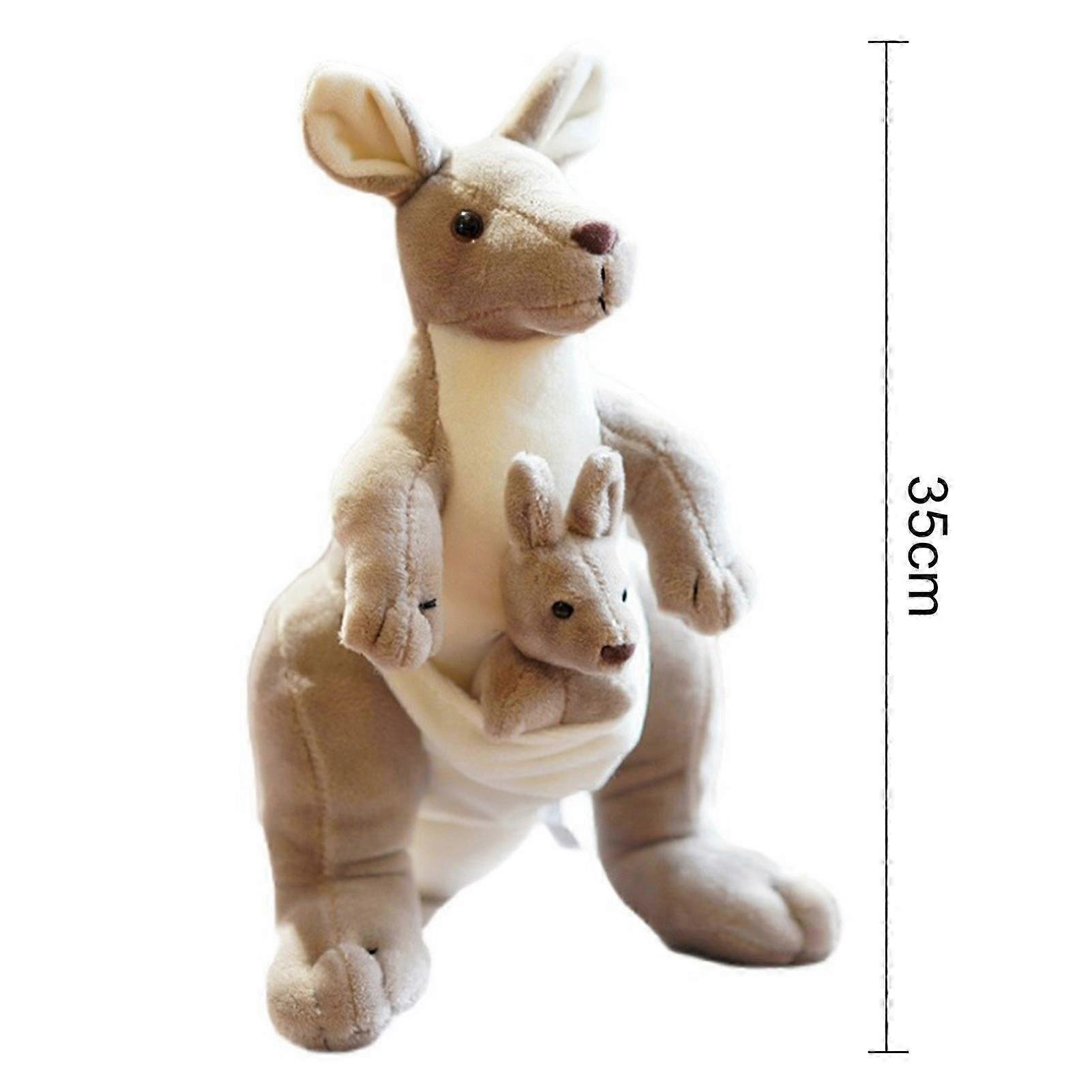 Mom Baby Kangaroo Plush Toy Stuffed Standing Animal Plushie Doll Sleeping Pillow Home Decoration ...