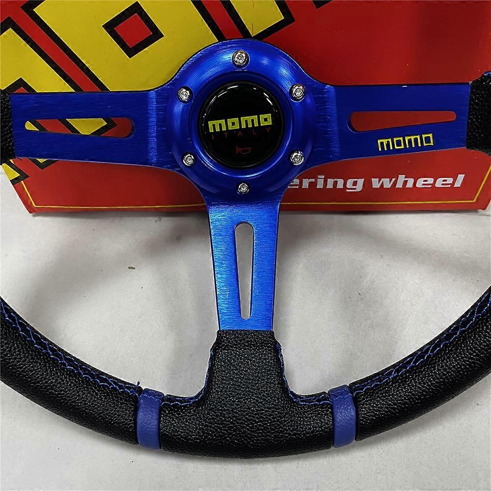 14inch/350mm FOR MOMO pu Leather Deep Dish Drift Sport Steering Wheel Competitive drift modified ...
