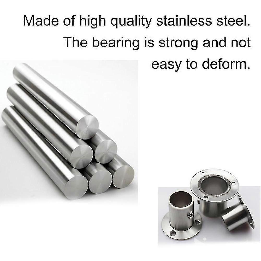 2 X Stainless Steel Pipe Flange Socket Rod Holder Bracket Bracket ...