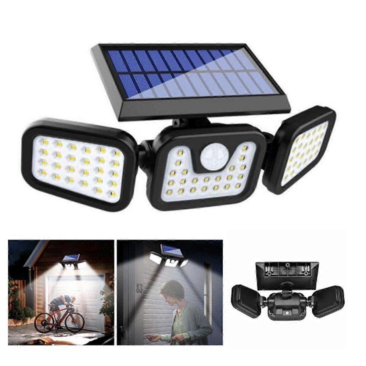 Solar Induction Floodlight Waterproof 74LED Three-Head Foldable ...