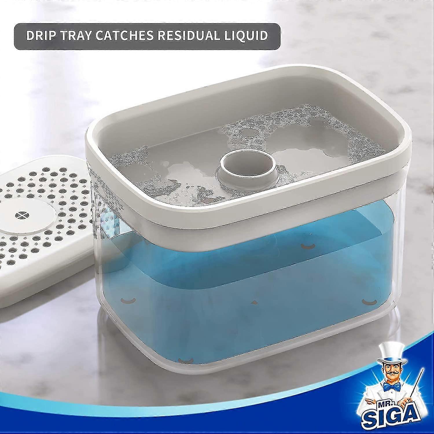 2 In 1 Premium Soap Dispenser And Sponge Holder, Dishwasher Soap Pump ...