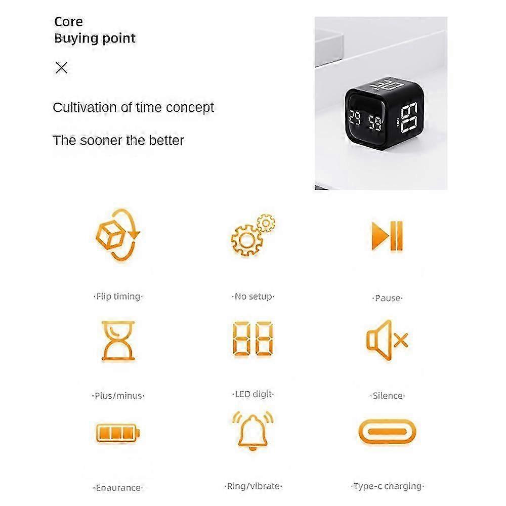 Gravity Sensor Flipping LED Display 4 Preset Time Dual Modes Countdown Cooking Study Mini ...