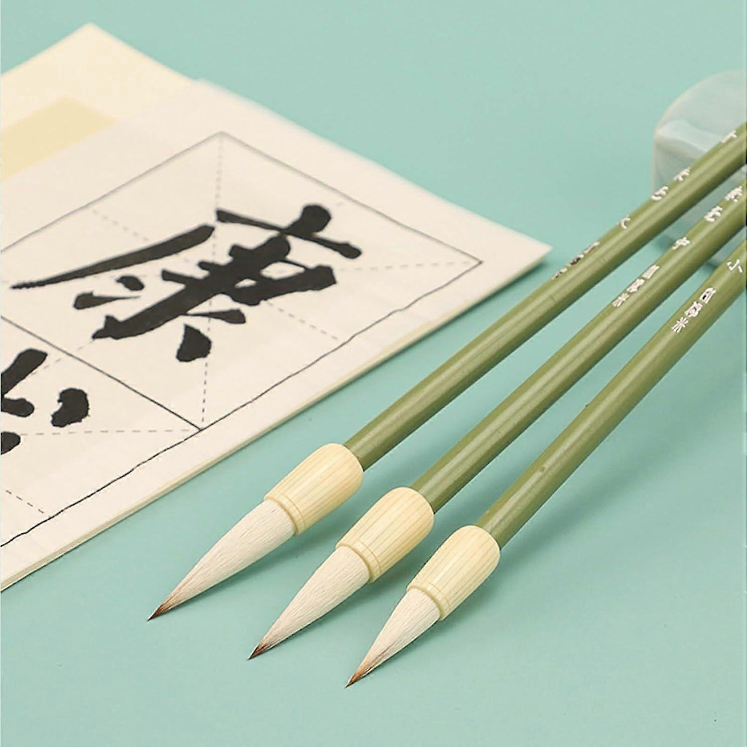 Japanese Sumi Brush Set, 3 Sizes for Chinese Calligraphy, Maobi ...