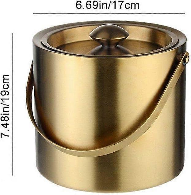 3L Stainless Steel Ice Bucket with Lid, Double Wall Insulated Wine ...