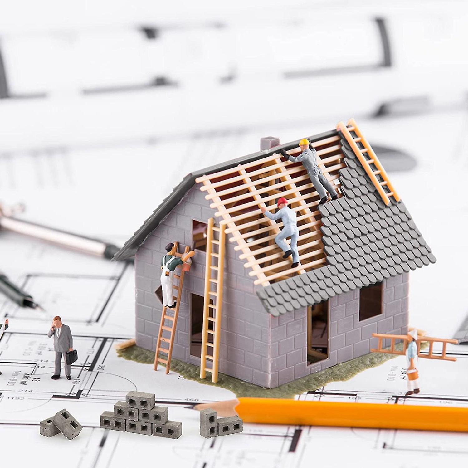 60 Packs Cinder Blocks 1/12 Scale Mini Bricks Concrete Miniature Bricks ...