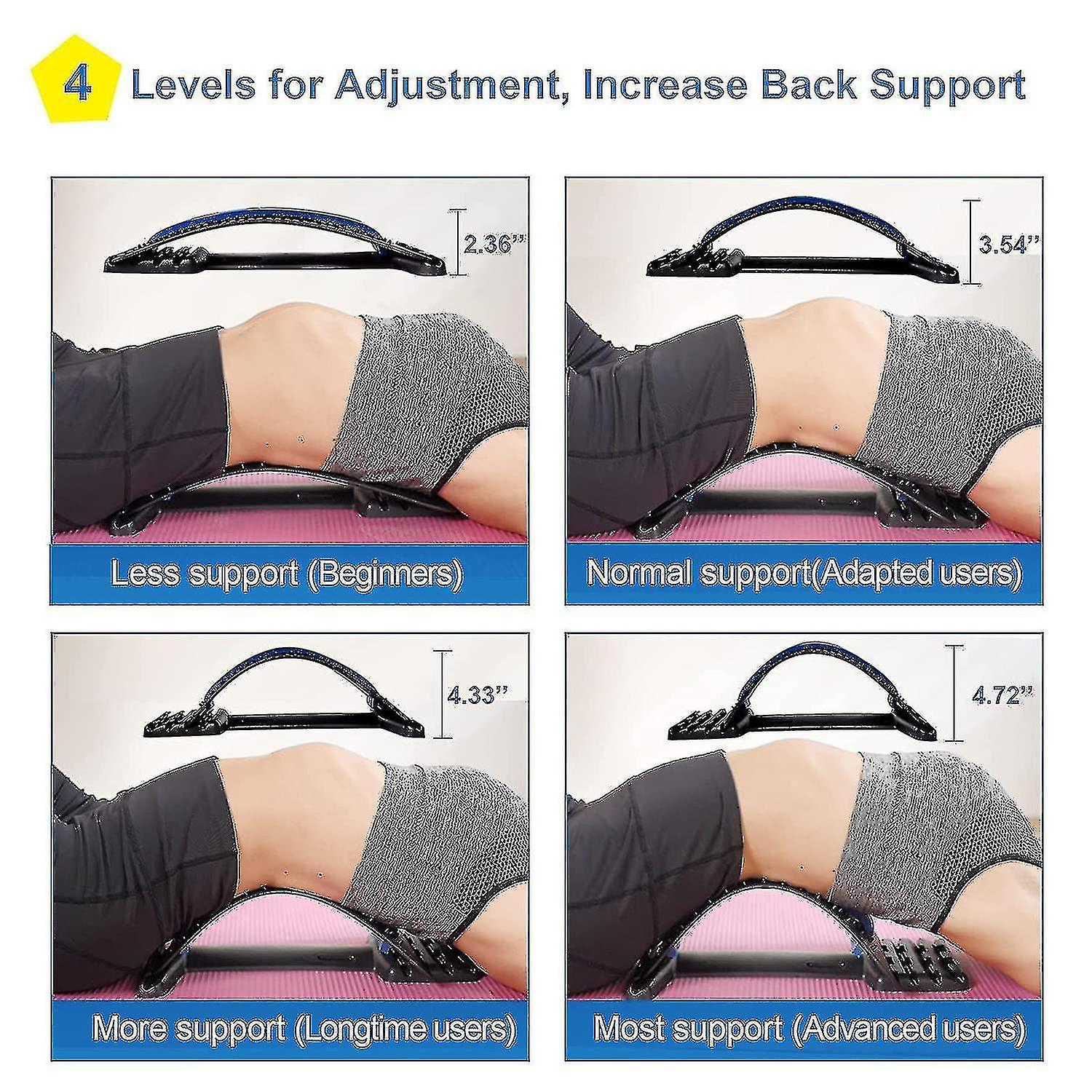 Back Stretcher, Back Stretcher, 4 Levels Adjustable Back Stretcher ...