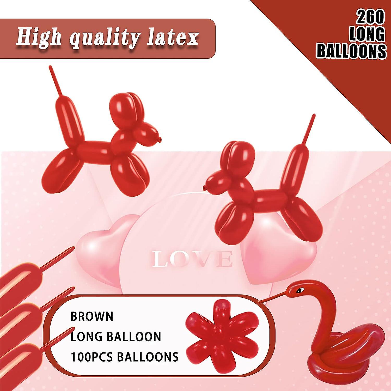 260 Long Balloons 100 Pack Coffee Brown Twisting Animal Balloons ...