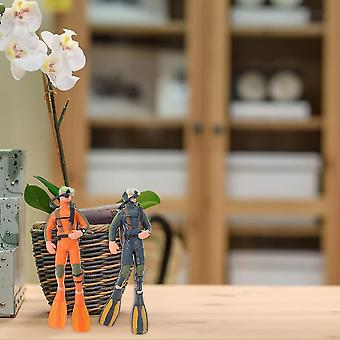 2pcs Mini Diver Figurines Deep Sea Diver Tiny Submarine Figures Fish ...