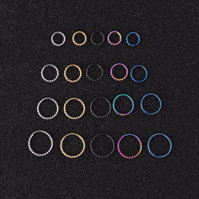 1PC 6mm to 12mm 16g Stainless Steel Hinged Segment Clicker Ring Nose Septum Piercing Helix ...