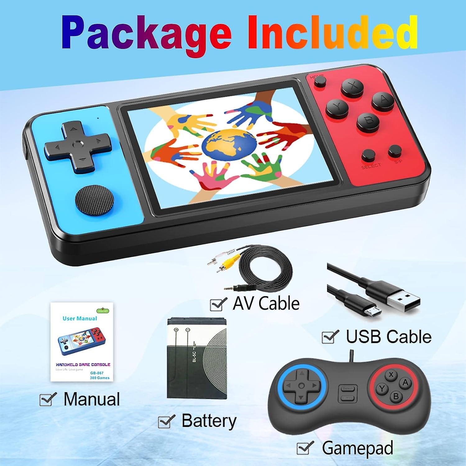 Handheld Game Console for Kids Adults, 270 Classic Retro Games, 3.0 ...