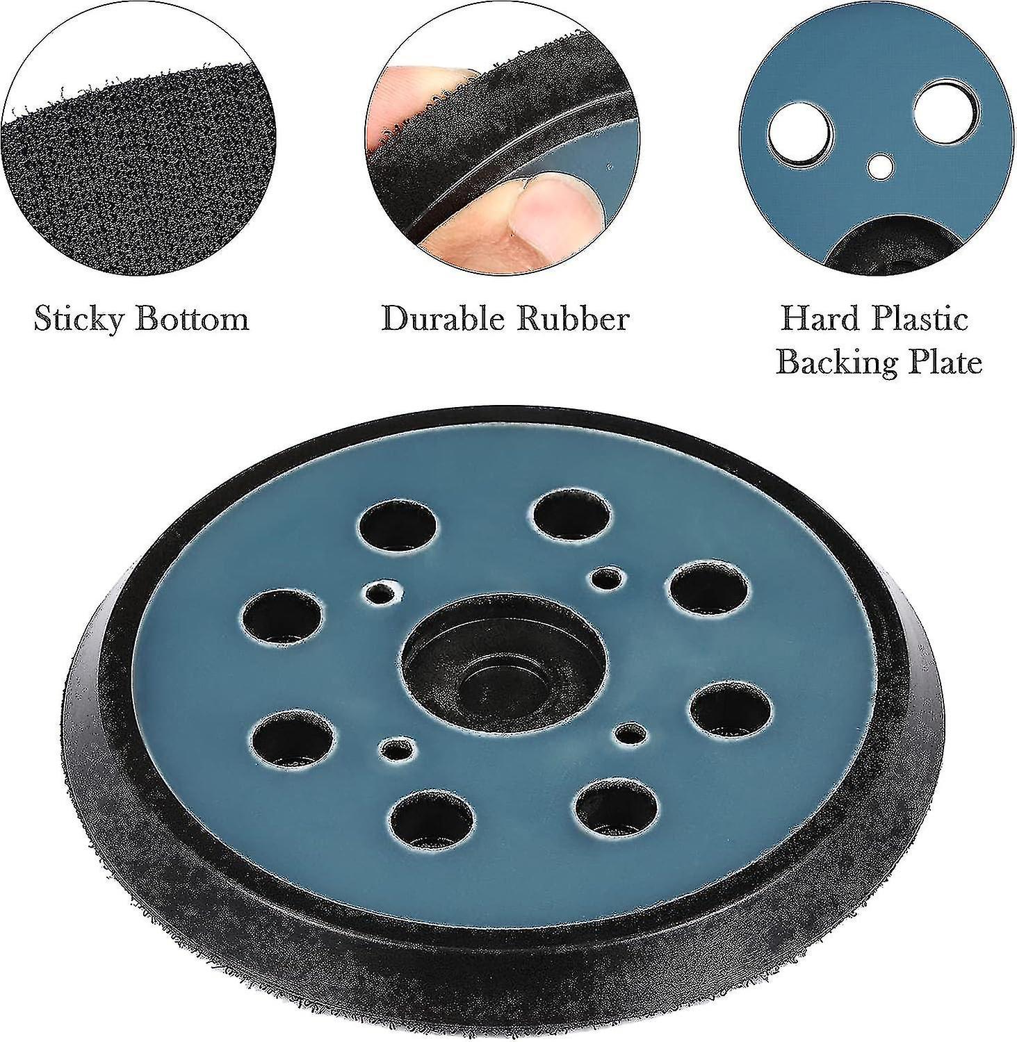 2 Pieces 125mm 8 Hole Hook And Loop Orbital Sander Pad Replacement ...