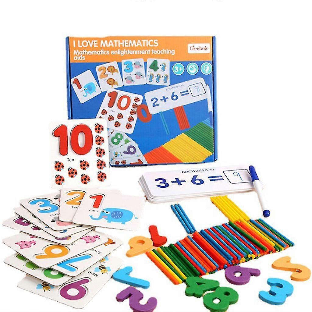 Counting Sticks Wooden Numbers Game Toy, Preschool Learning Toy ...