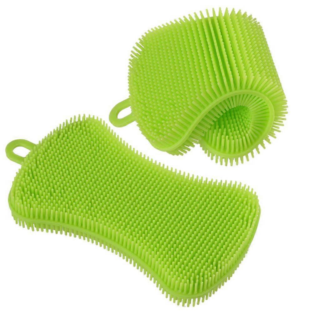 Silicone Dish Sponge, 2Pack Multi-purpose Silicone Sponge Food Grade ...