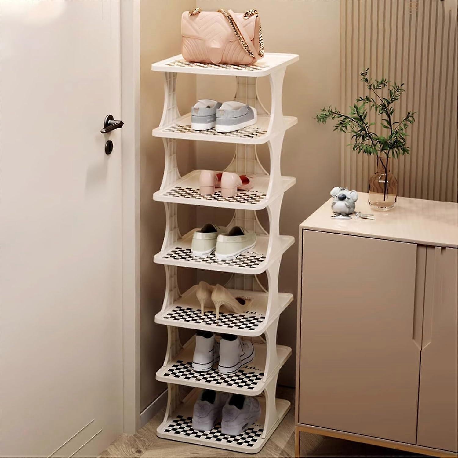 Foldable Shoe Rack for Small Spaces, Stackable Shoe Rack for Entryway ...