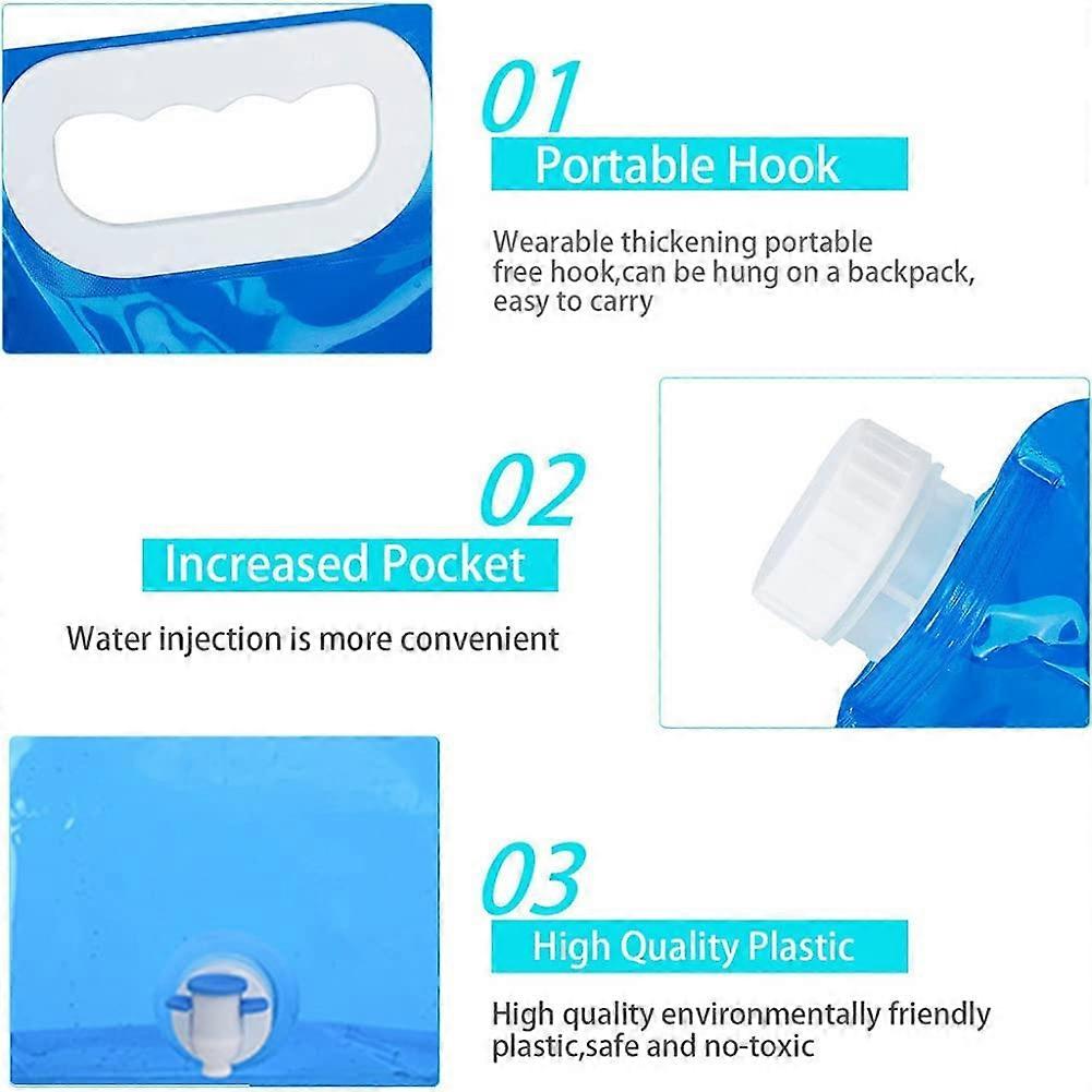 Foldable Water Bag,3 PCS 10L Portable Water Bladder,Drinking Container ...