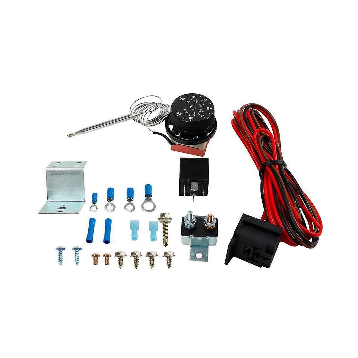 12V Electric Radiator Fan Thermostat Controller Kit Cooling Fan Wiring ...