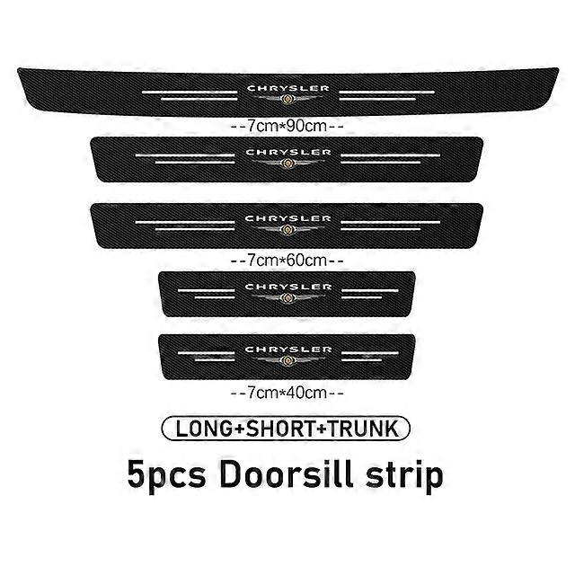 Motor Vehicle Parts 5pcs Carbon Fiber Car Door Sill Threshold Protector ...