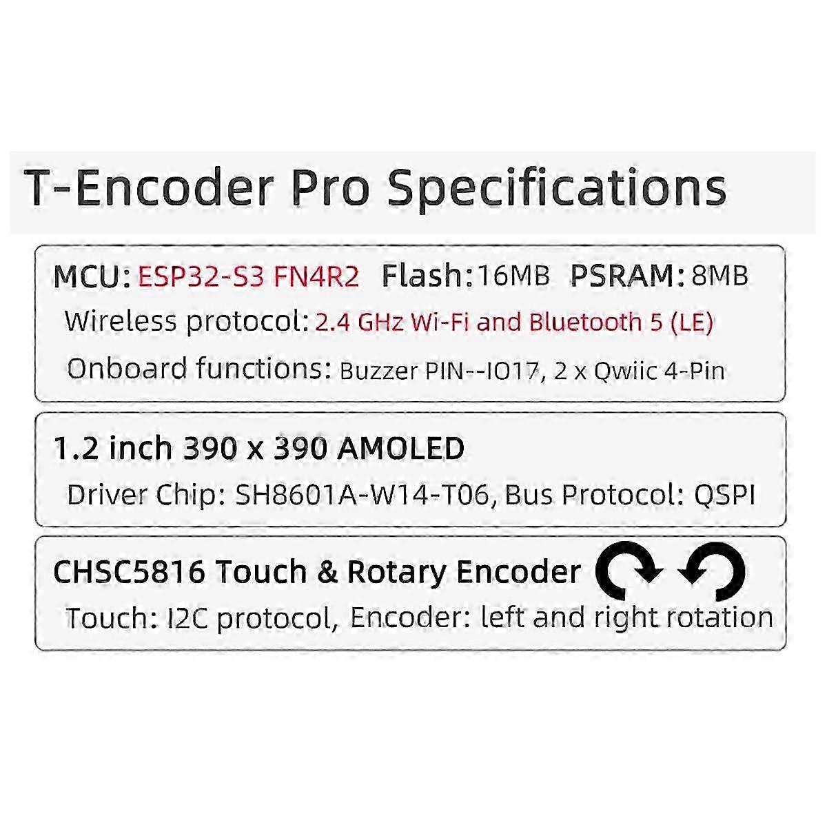 T-Encoder-Pro ESP32-S3 Rotary Encoder CHSC5816 ESP32-S3FN4R2 Circuit ...