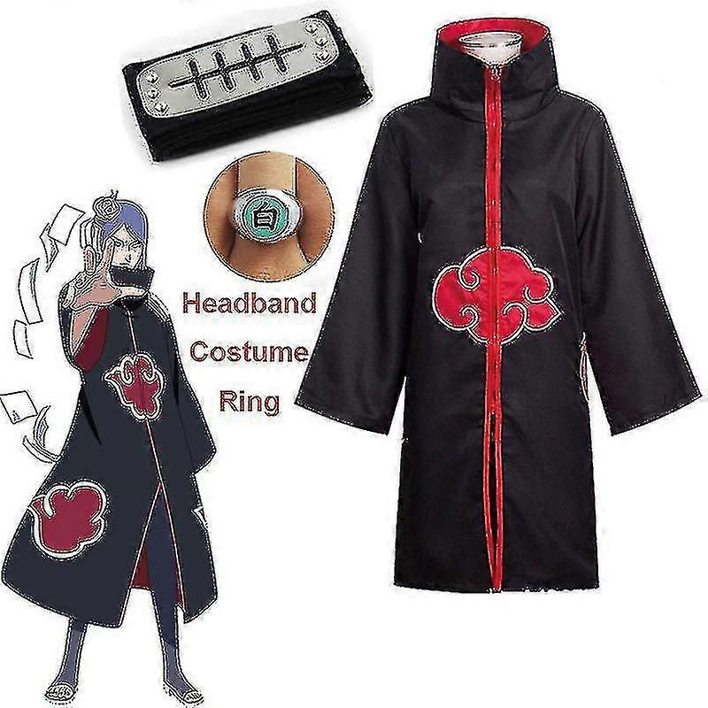 Harajuku Cosplayuchiha Itachi Cosply Costume Headband Necklace Ring ...
