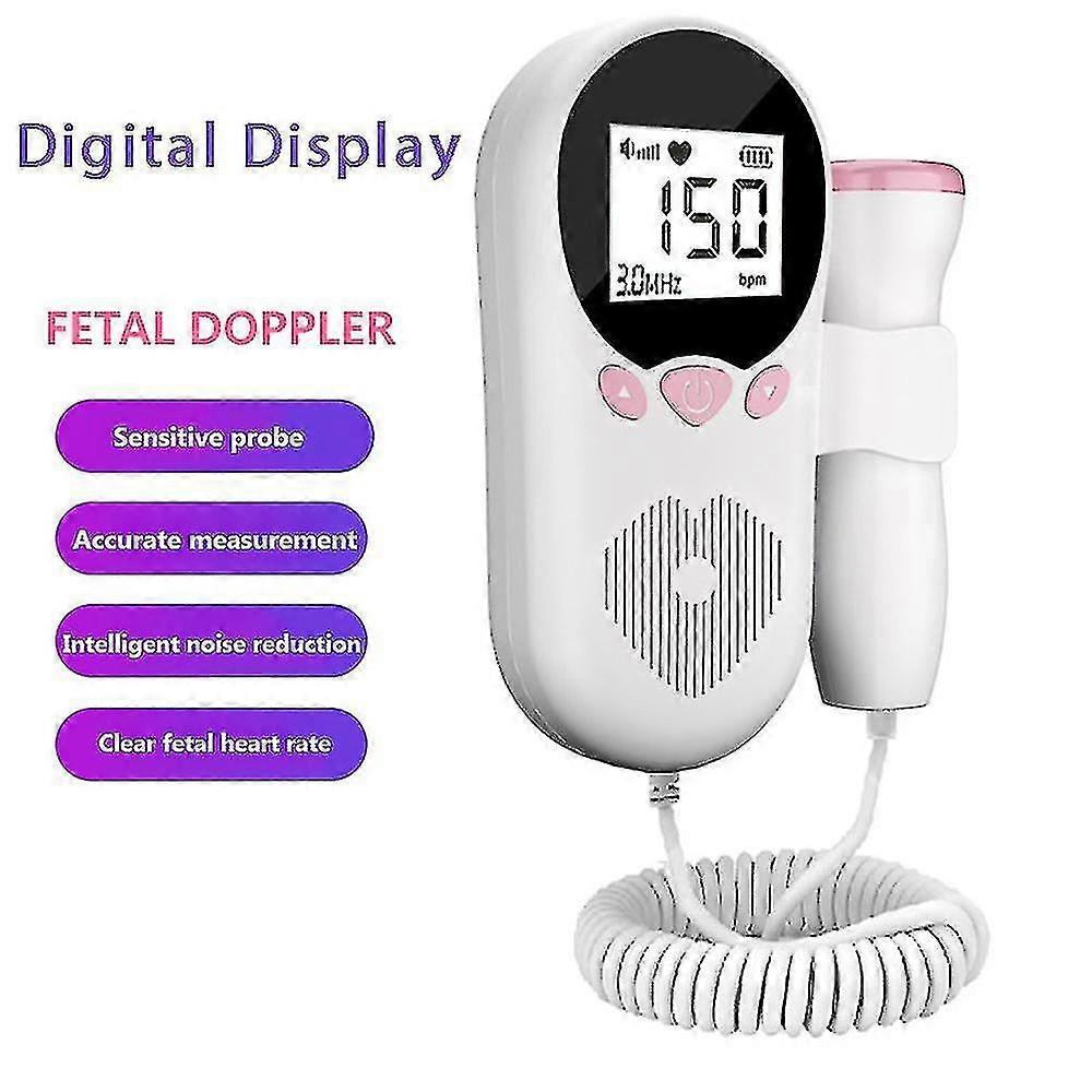 Fetal Doppler Detector Baby Heart Beat Rate Probe Prenatal Monitor ...