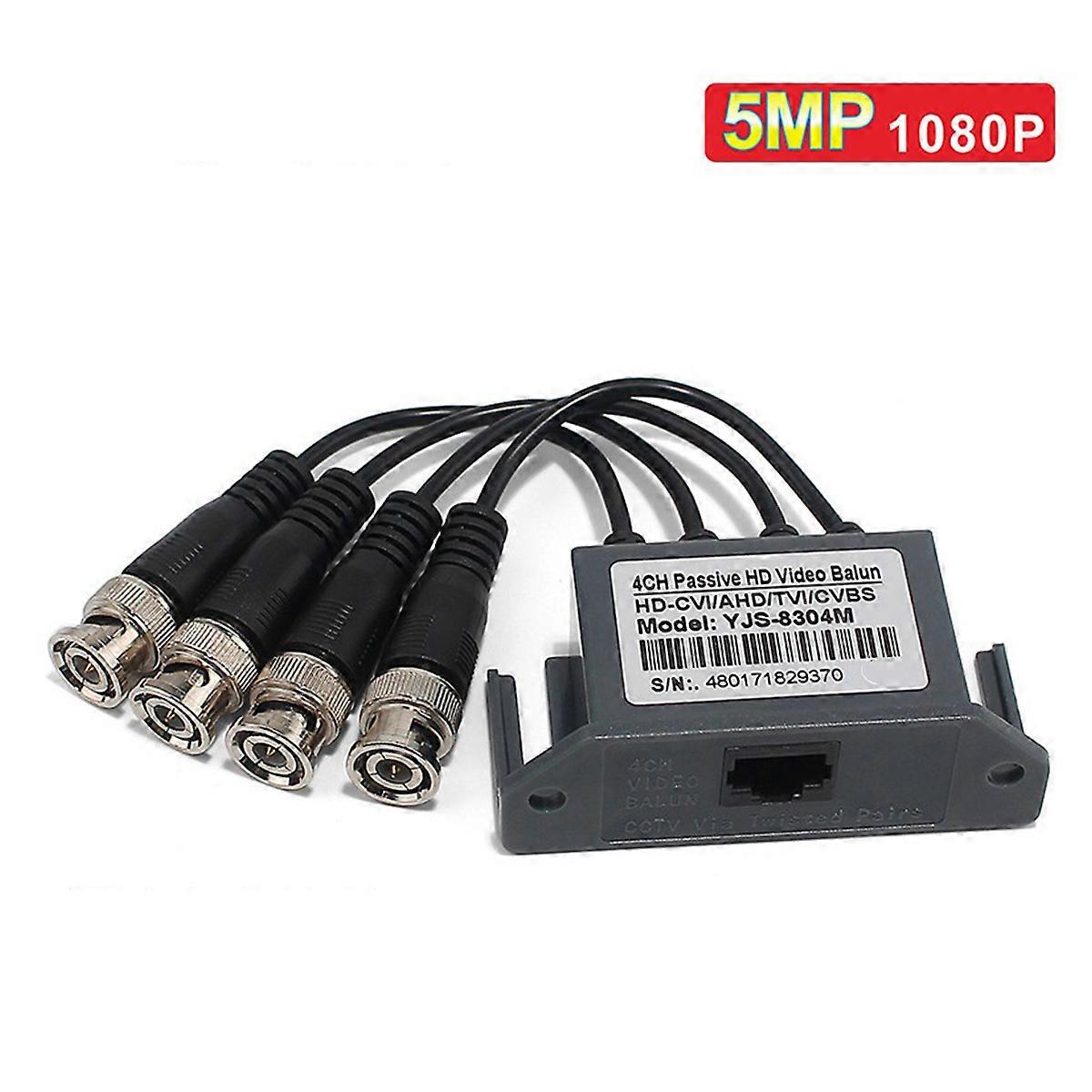 4-Channel Video Balun BNC UTP CAT5 Transmitter BNC to UTP RJ45 CCTV Via Twisted Pairs for AHD ...