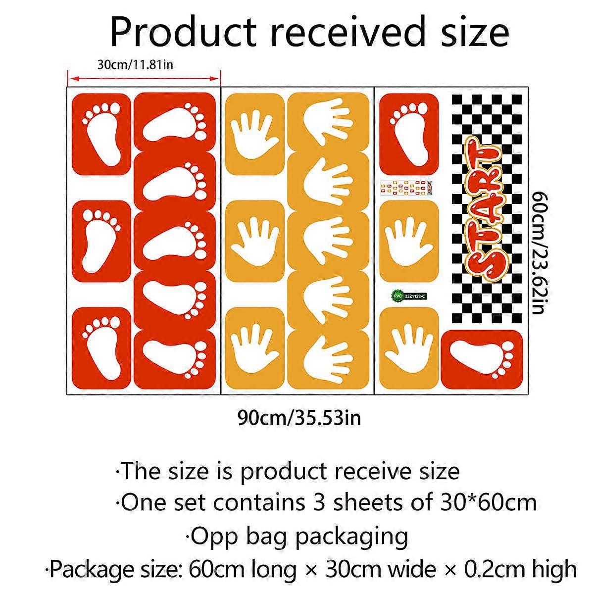 Footprint & Palm Lattice Floor Sticker Wall Decals, Colorful Feet ...