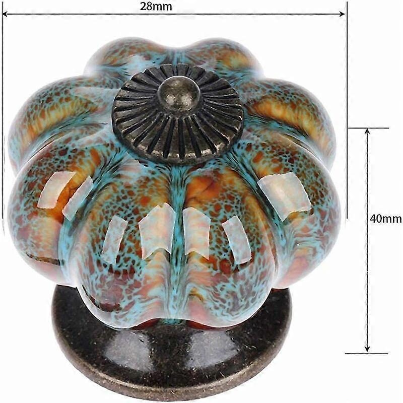 10 Pack Ceramic Knobs with Colorful Pumpkin Knobs and Handles for ...