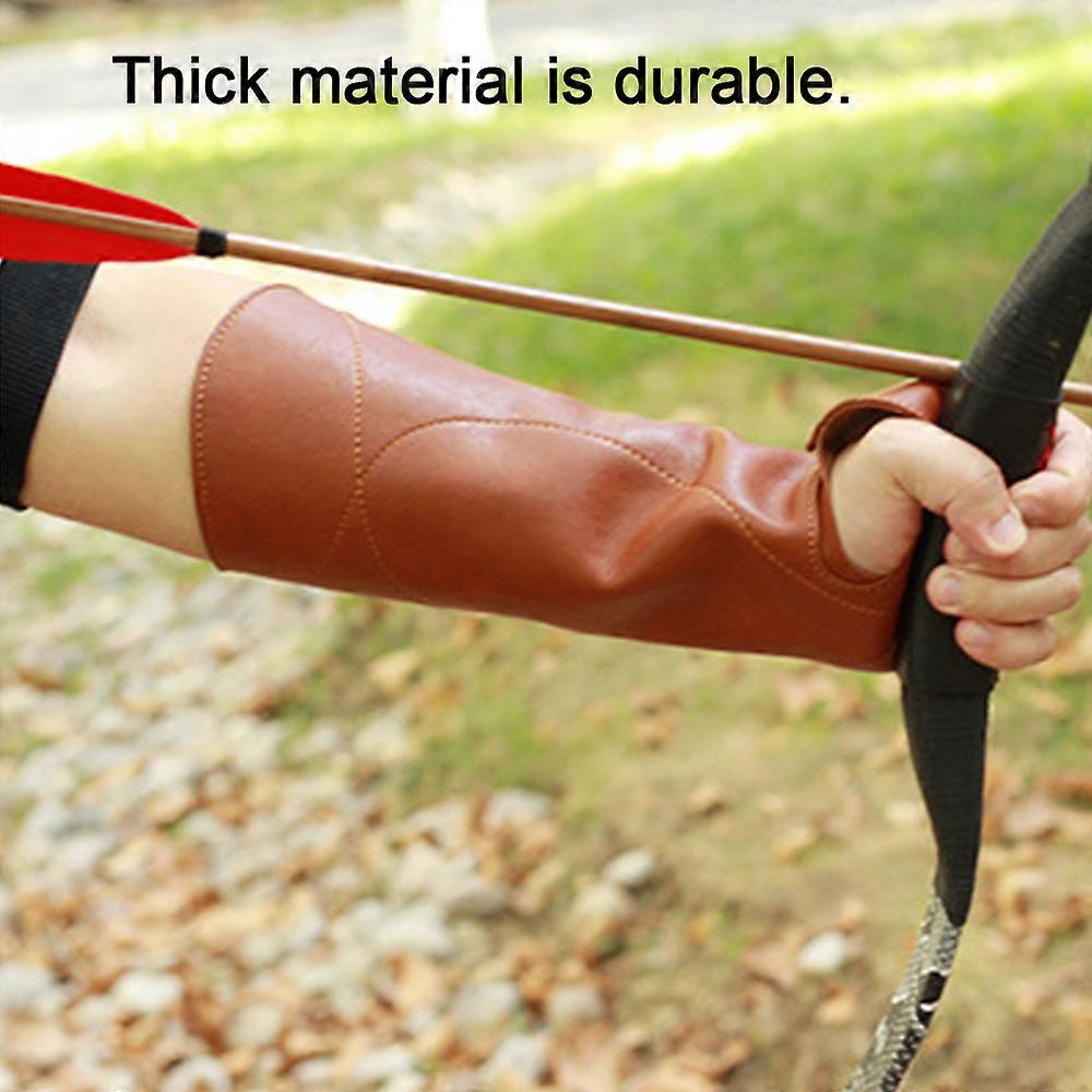 PU Leather Archery Arm Guard Hand Protector Brace Longbow Hunting ...