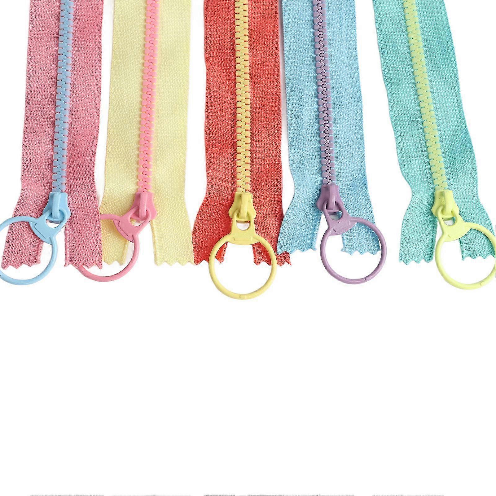 10Pcs Colorful Zippers 5.9in Long Contrast Color Durable Resin Fabric ...
