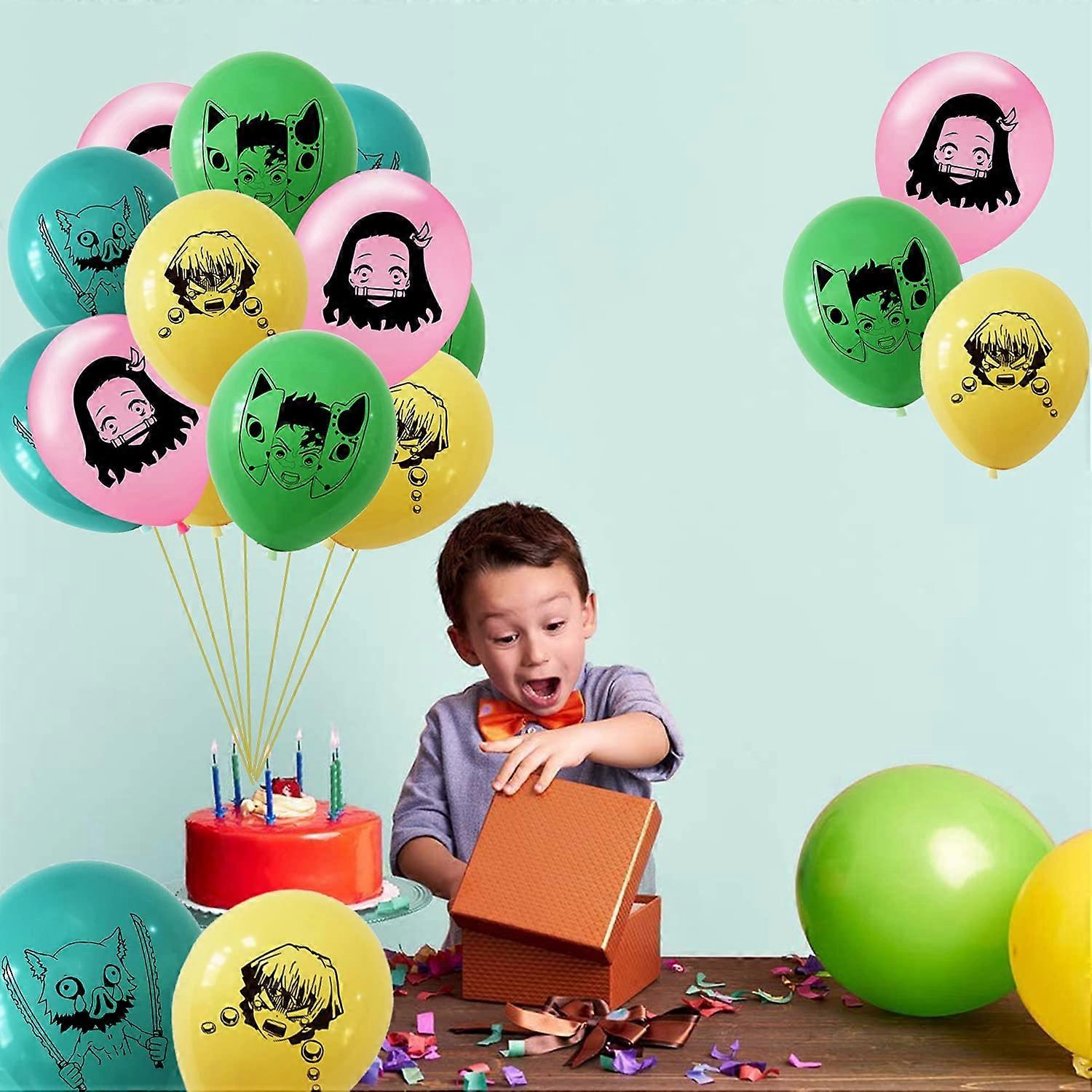 24pcs Demon Slayer Party Balloons, Demon Slayer Birthday Decorations ...