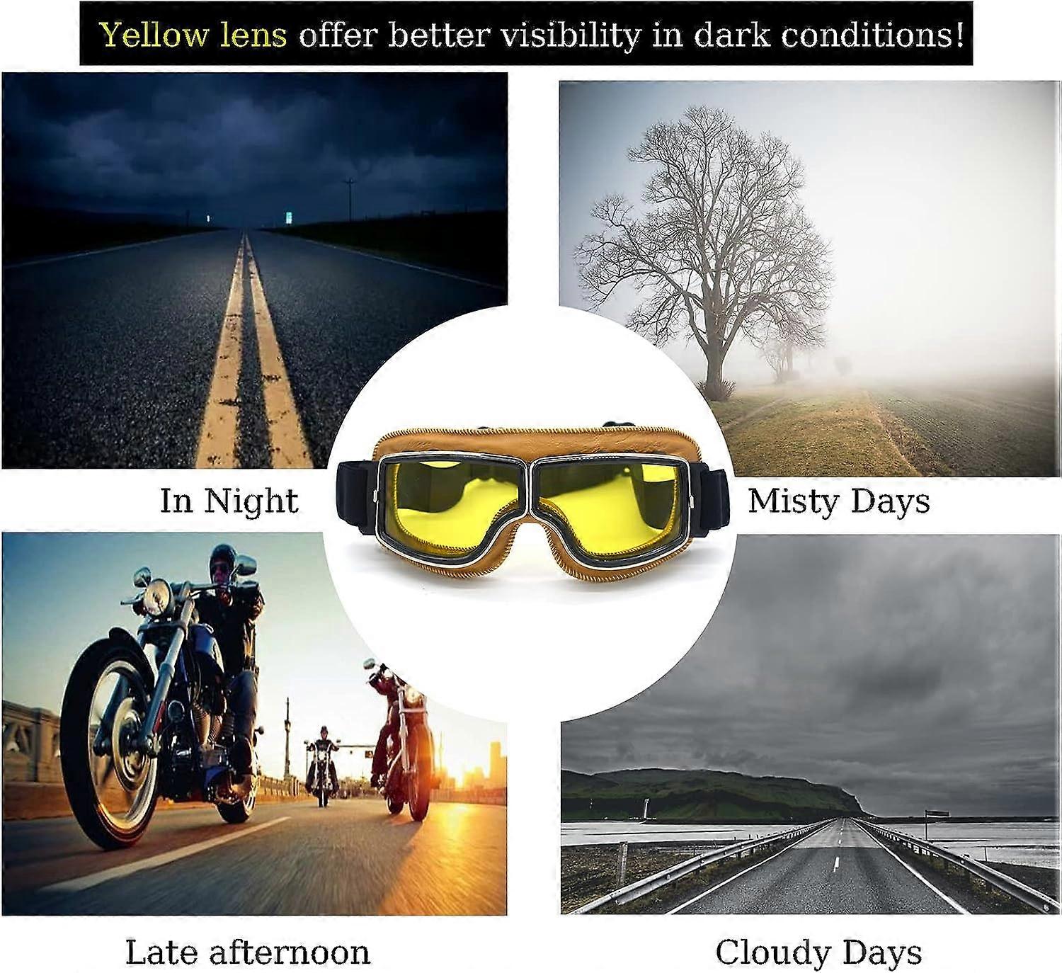 Motorcycle Aviator pilot Retro Classic Goggles for Harley Davidson Dyna ...