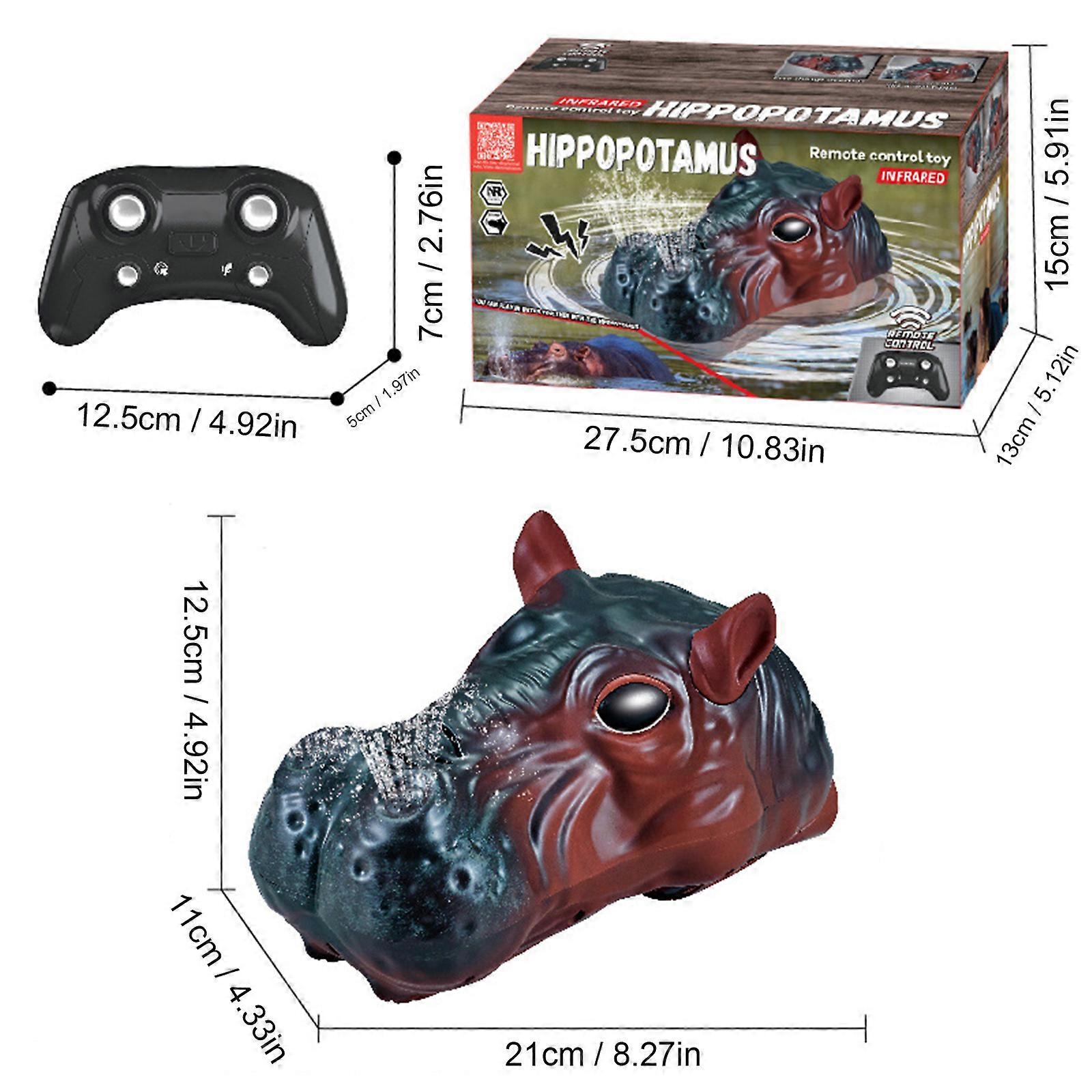 Simulated Hippopotamus RC Hippo Boat Water Toys, Remote Control Boat ...