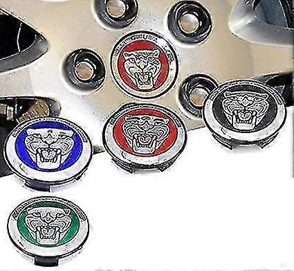 Set Of 4 Black 59mm Hub Cap Wheel Center Caps For Jaguar X Type Xk Xf ...