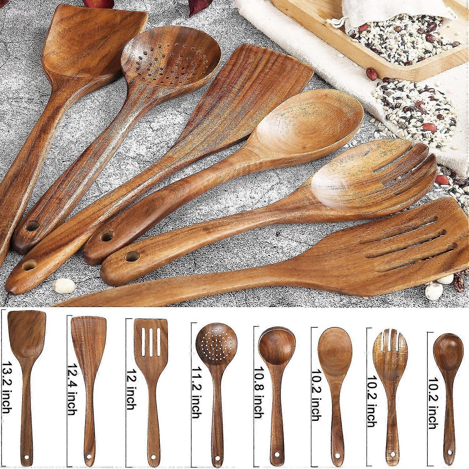 Wooden Spoons For Cooking,nonsti Kitchen Utensil Set,wooden Spoons ...