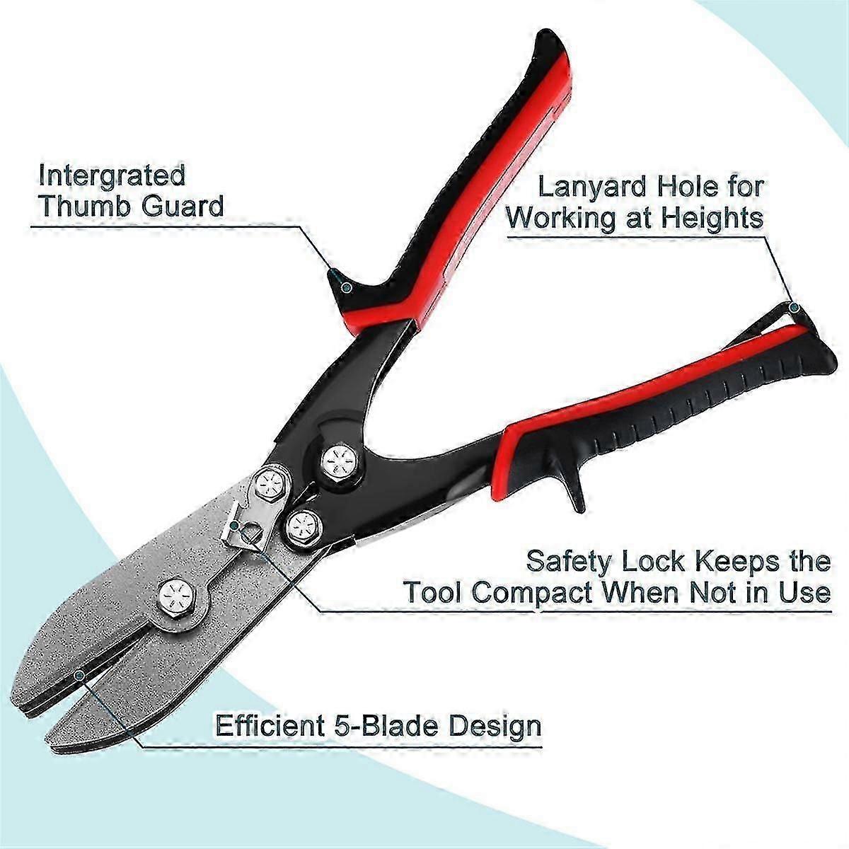 5 Blade Sheet Metal Crimper, Hand Crimper HVAC Pipe Crimper, Downspout ...