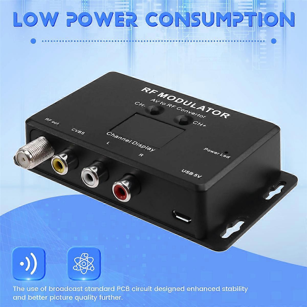 M60 RF Modulator AV to RF Converter UHF Modulator RF Signal Converter | Fruugo UK