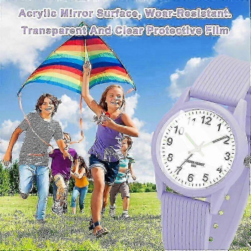 Kids Analog Watches For Girls Boys Kids Watches With Soft Band Learning ...