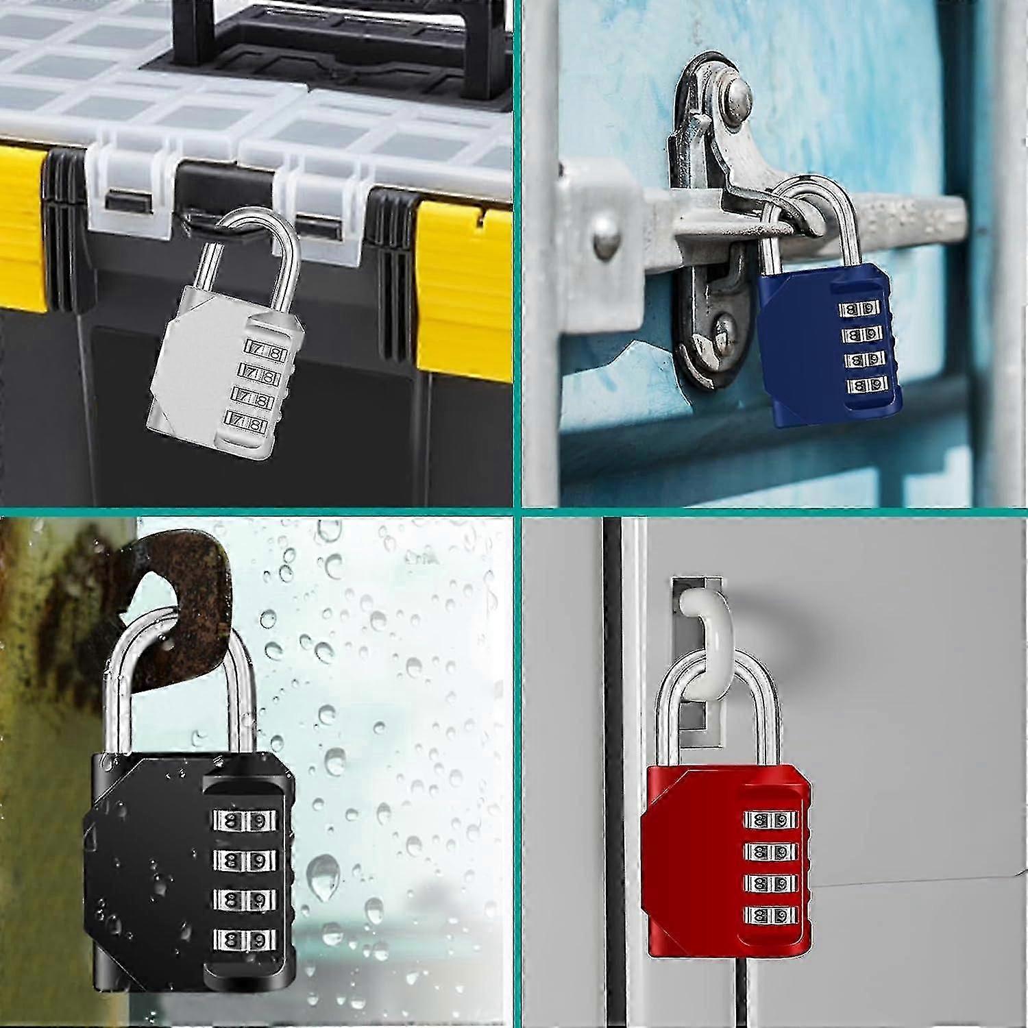 4-Digit Code Padlock, Locker Padlock for Sports, School, College Locker ...
