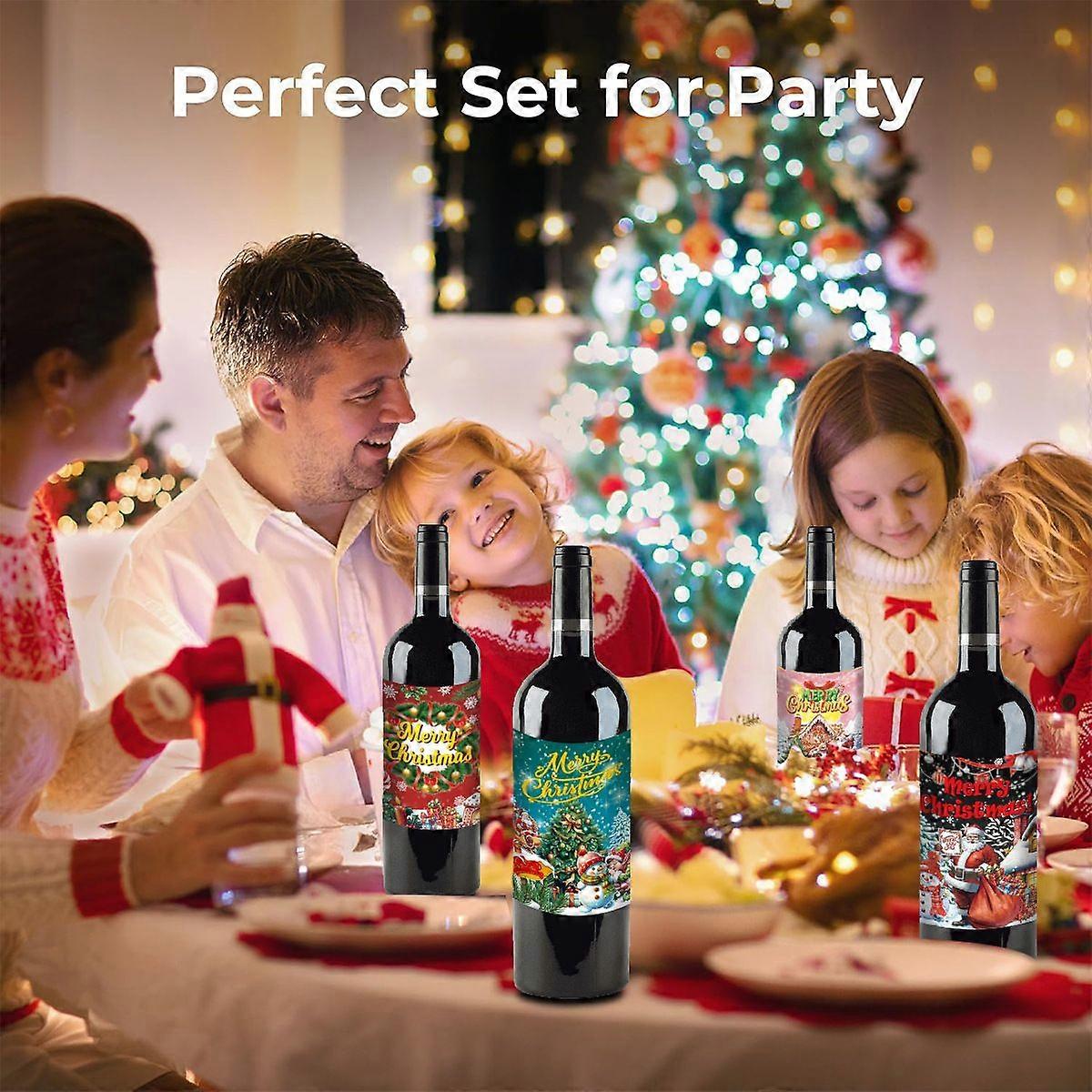 2025 New Christmas Party Wine Bottle Stickers, Christmas Party Wine ...