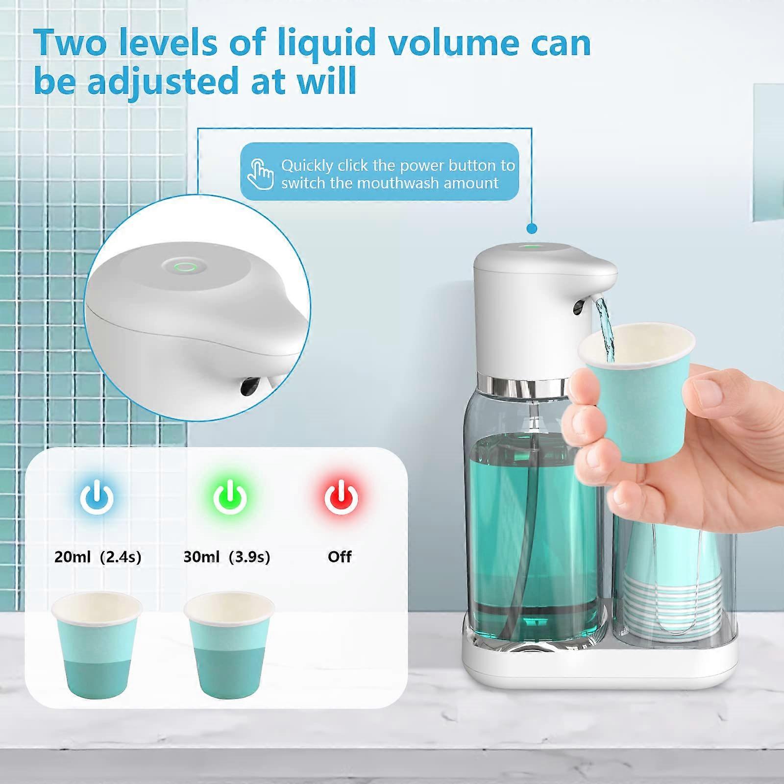 Automatic Electric Mouthwash Dispenser 20ml/30ml Adjustable Output ...