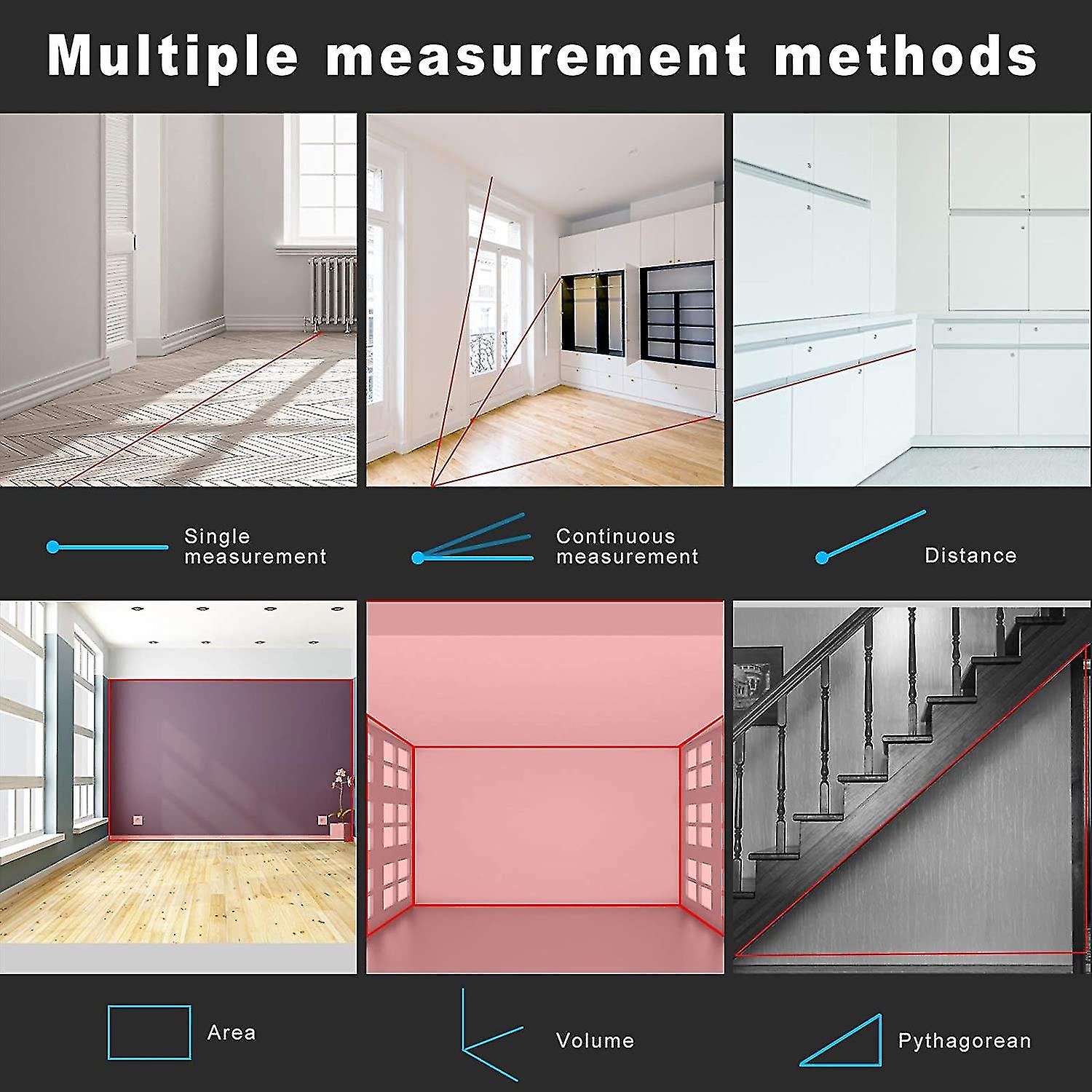 Digital Laser Distance Meter,lm50 50m,length/area/volume/measurement ...