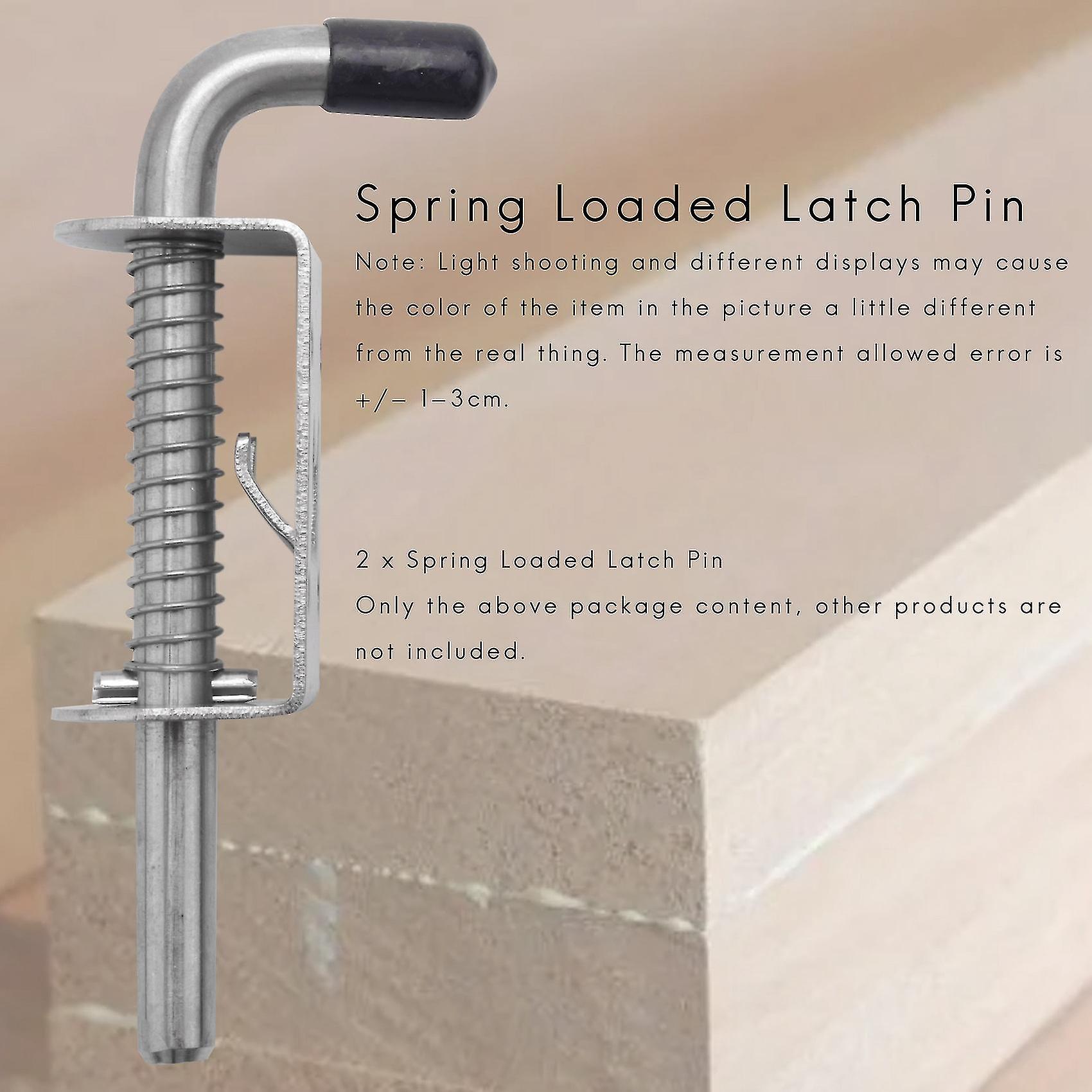 2pcs 5 Inch Stainless Steel Spring Loaded Latch Pin Barrel Bolt 2mm ...