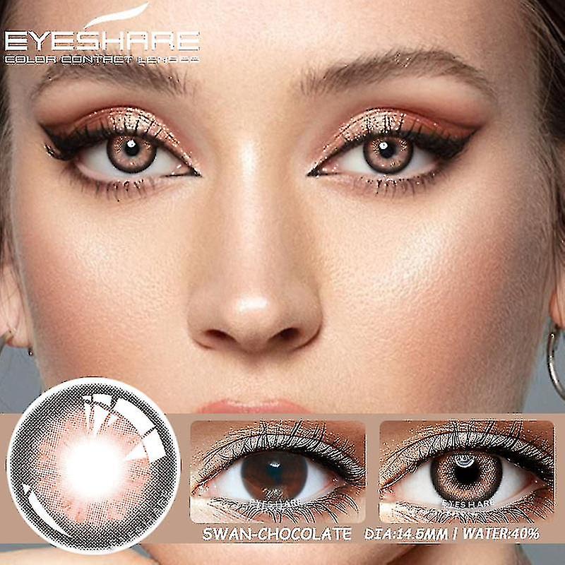 1 Pair Color Contact Lenses For Eyes Natural Brown Lenses Beauty Fashion Yearly Blue Lenses ...